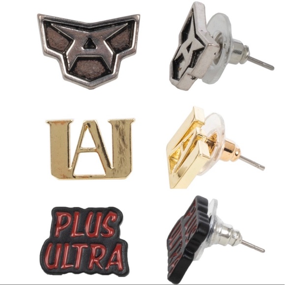 Bioworld | Jewelry | Mha My Hero Academia 3 Pack Stud Earrings | Poshmark